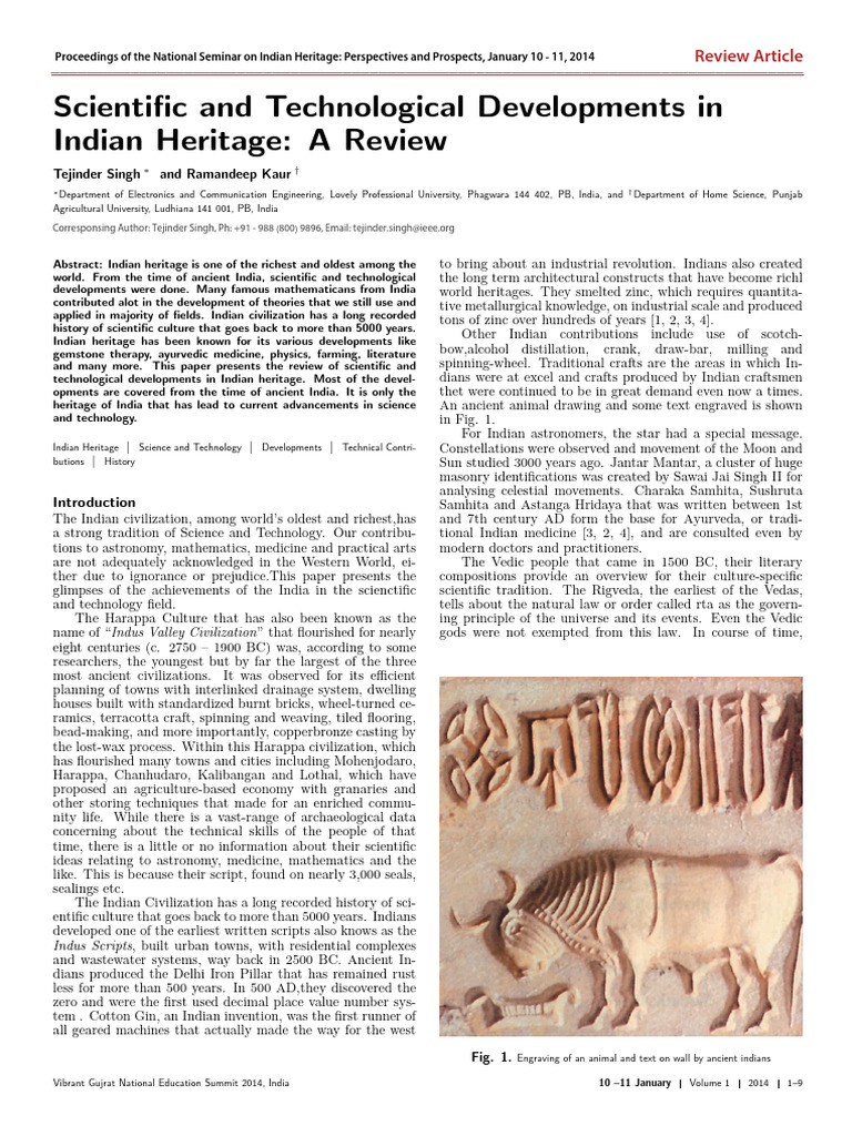 Scientific and Technological Developments in Indian Heritage: A Review | PDF | Deformation ...