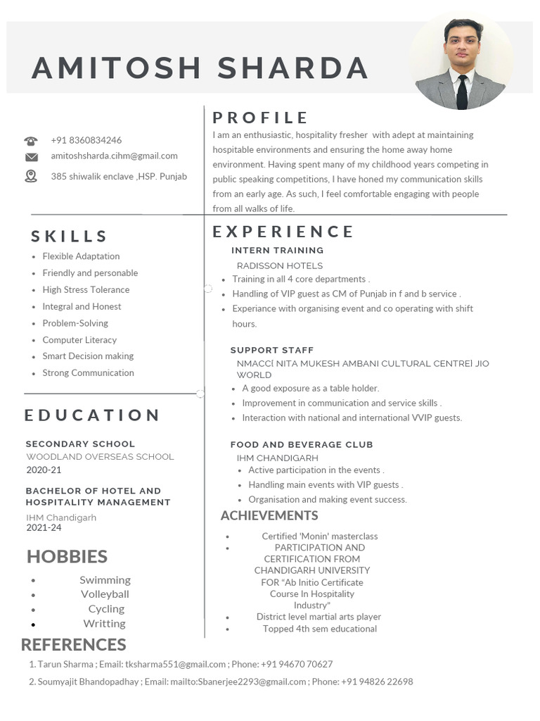 Grey Clean CV Resume Photo | PDF