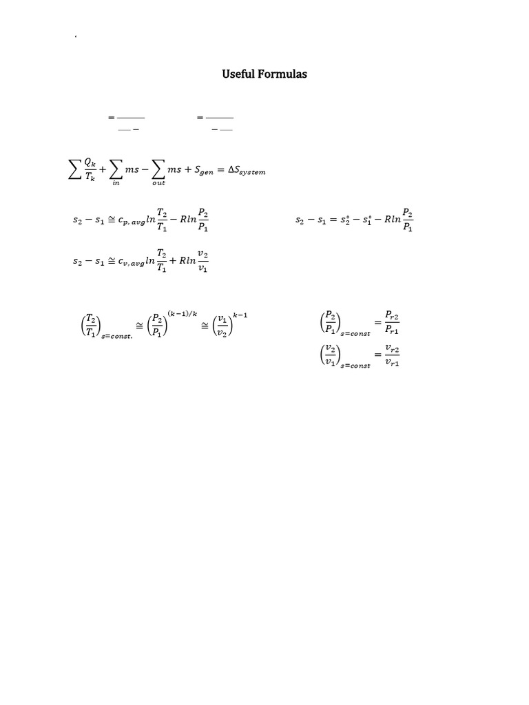 Formula Sheet - Final Exam | PDF