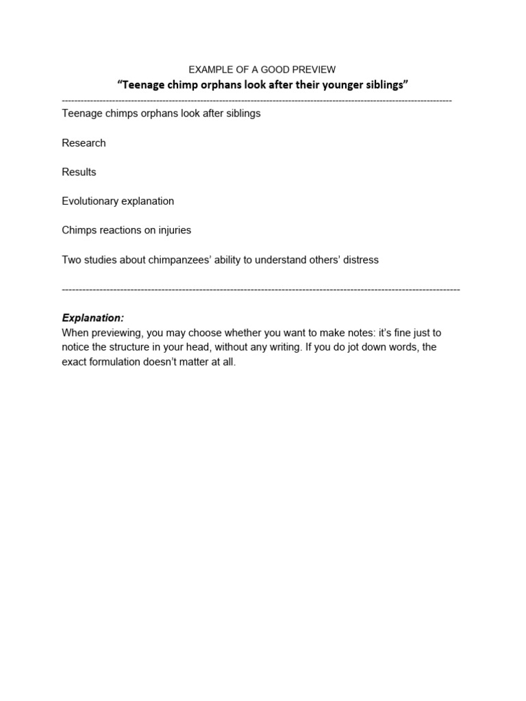 Example of A Good Preview - Teenage Chimps 5 | PDF