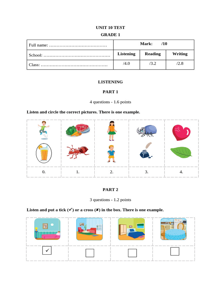 Unit 10: My House Test | PDF