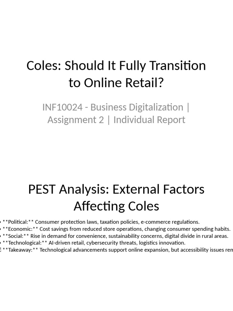 Coles Online Retail Strategy Analysis | PDF
