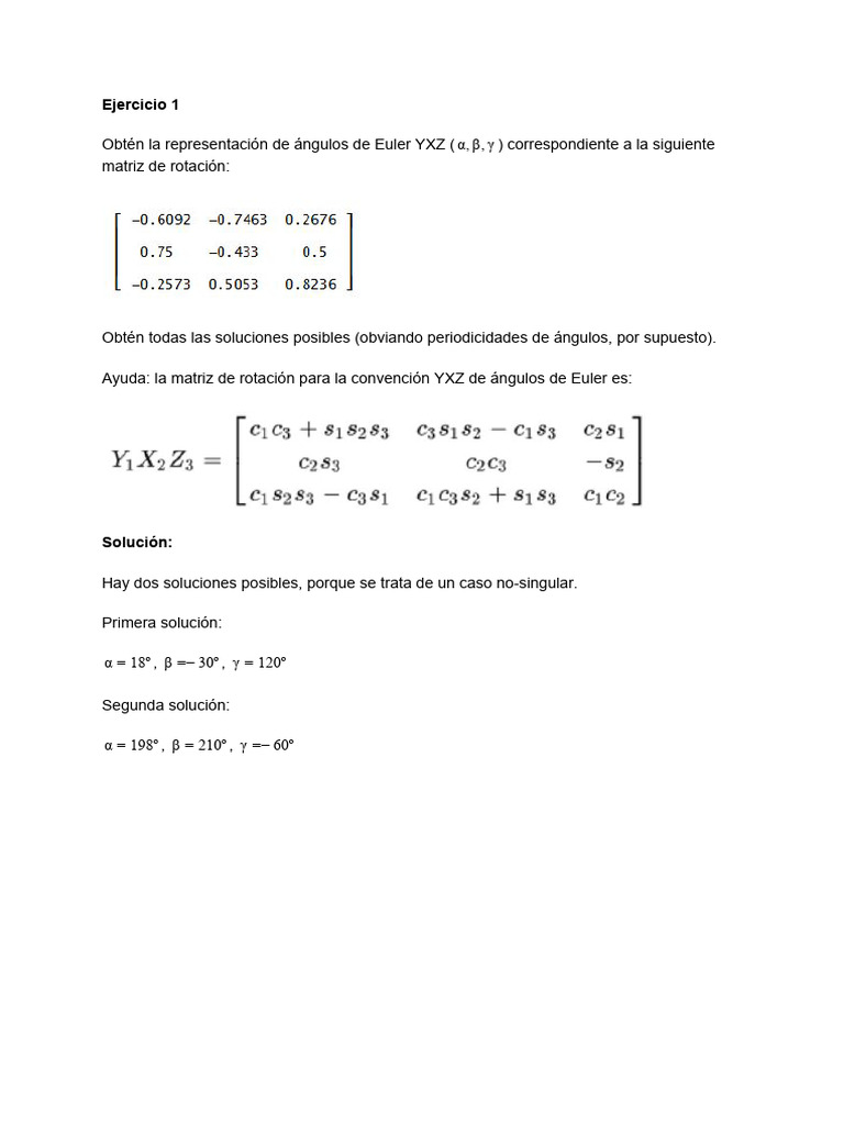 Práctica 3 - Ejercicios de Cinemática Del Robot | PDF