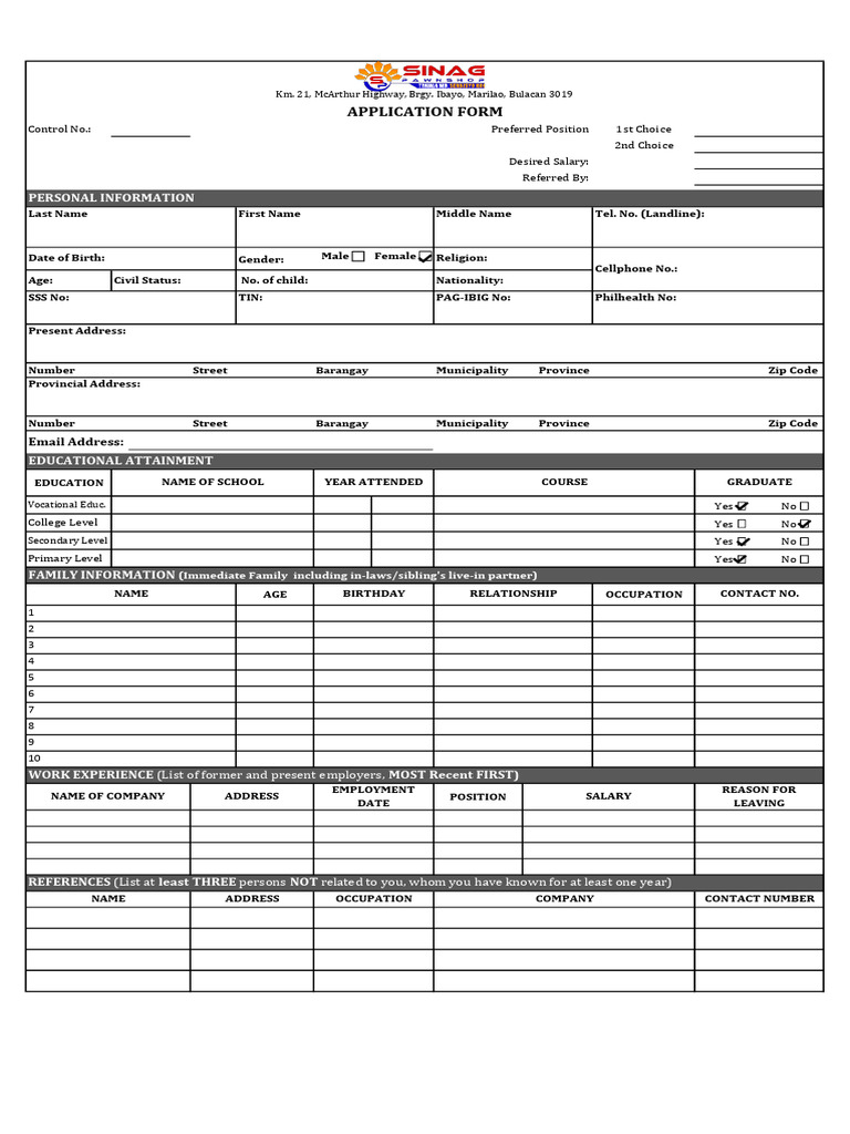 SPC Application Form 1 (1) | PDF