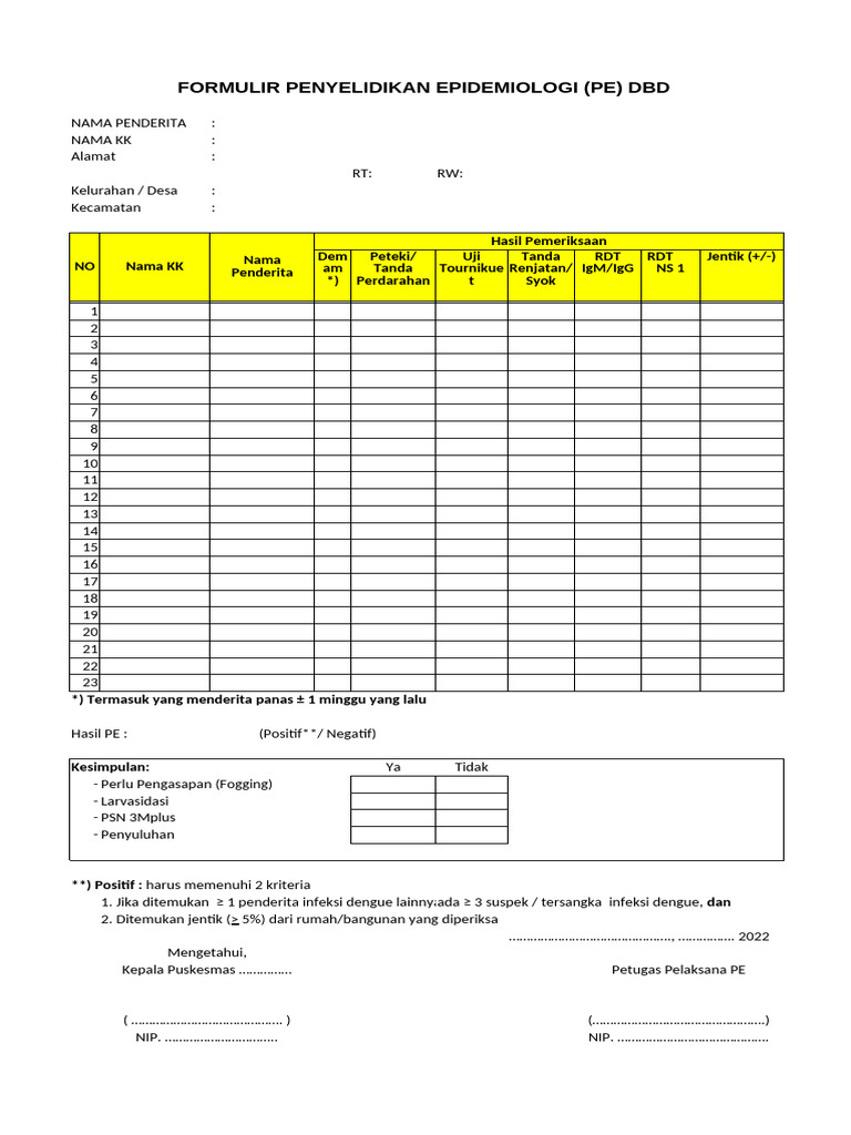 Form Pe Dbd 2022 Dian Dodi | PDF