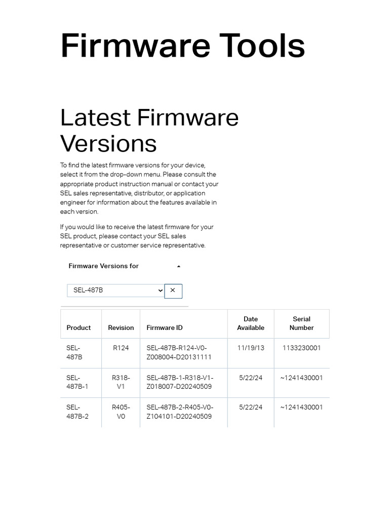 Firmware Tools - SEL478B1 - Schweitzer Engineering Laboratories | PDF ...