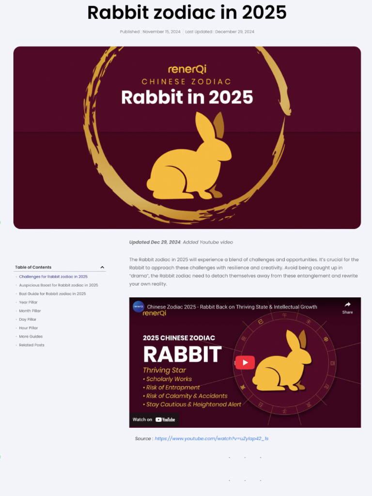 Rabbit Zodiac in 2025 | PDF