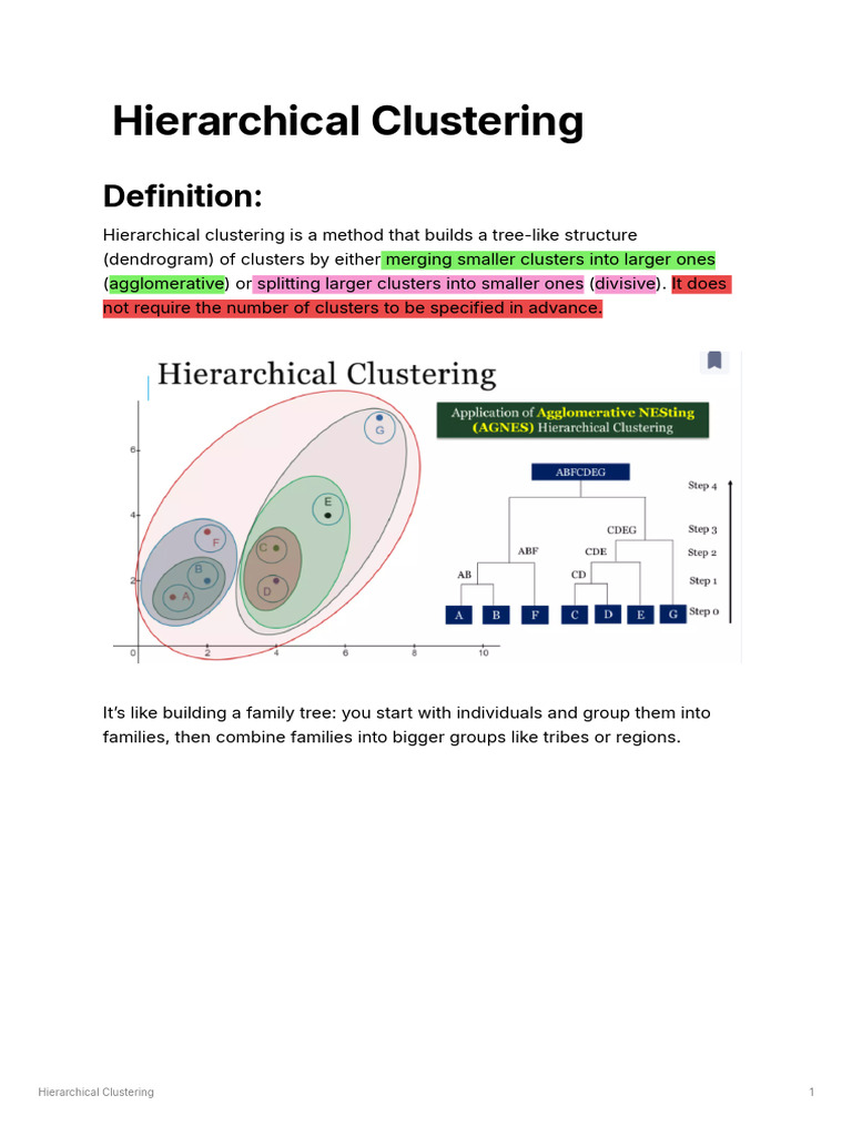 Hierarchical Clustering | PDF | Cluster Analysis | Algorithms And Data Structures