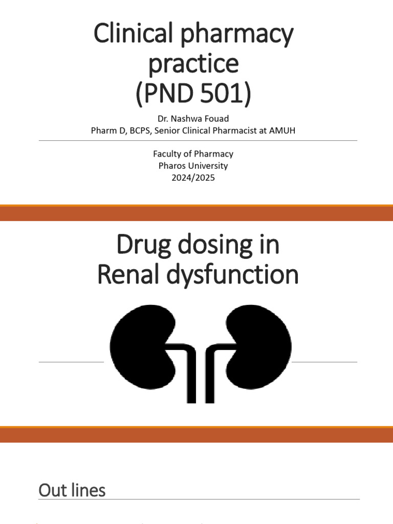 Lecture 4 Clinical Pharmacy Practice-2 | PDF | Creatinine | Cirrhosis