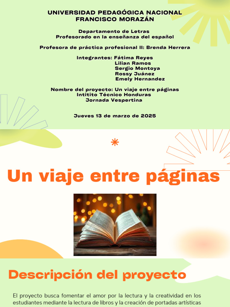 Presentación Proyecto | PDF | Enseñando | Realismo literario