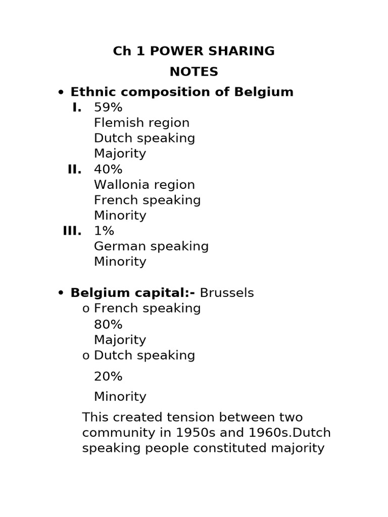 Civics CH 1 Power Sharing | PDF | Sri Lanka | Belgium