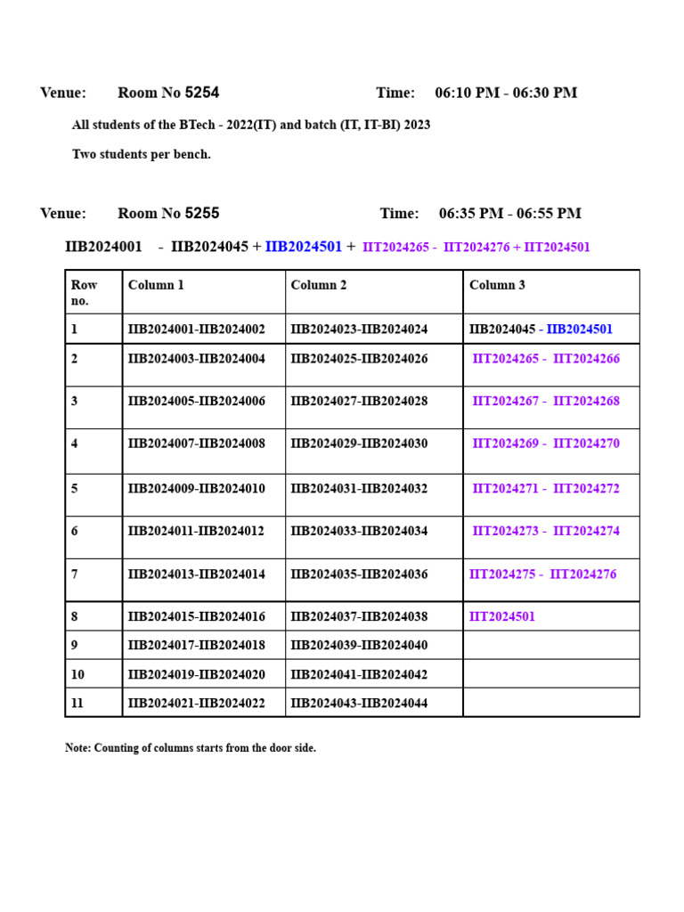 Seating Plan Copy-Showing DMS-2025 | PDF