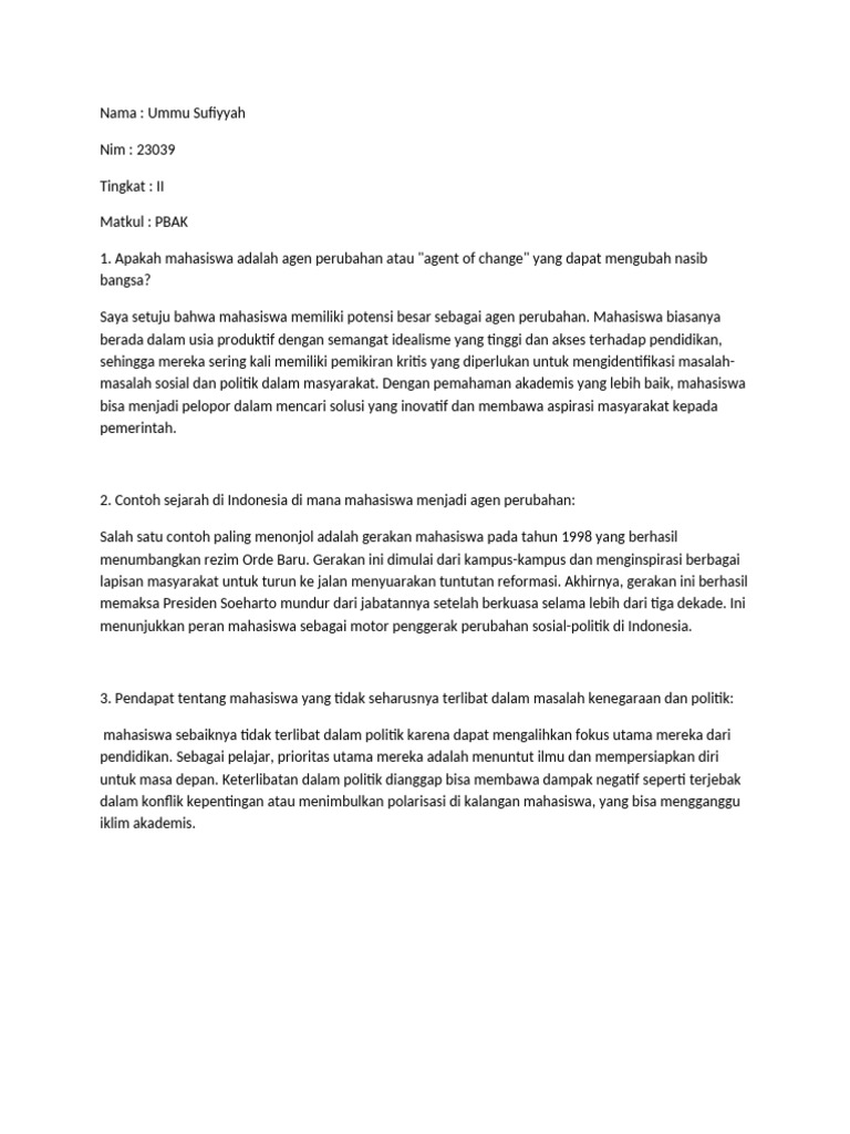 Tugas Pbak Ummu | PDF