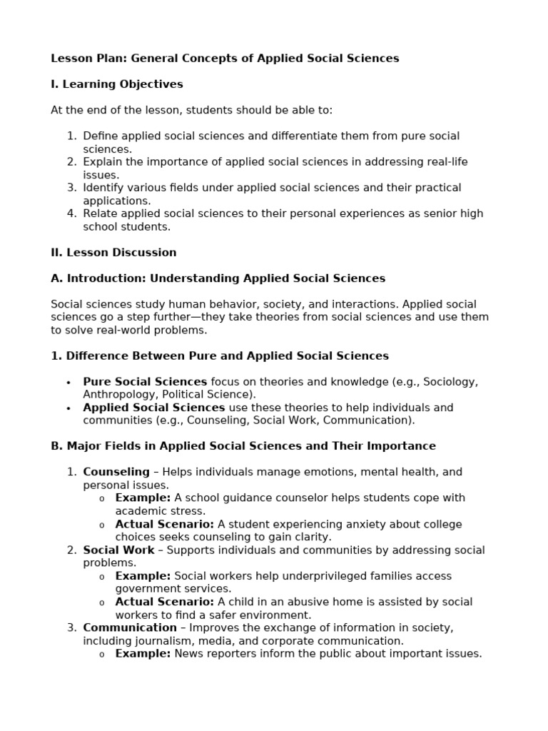 General Concepts of Applied Social Sciences | PDF | Social Sciences ...