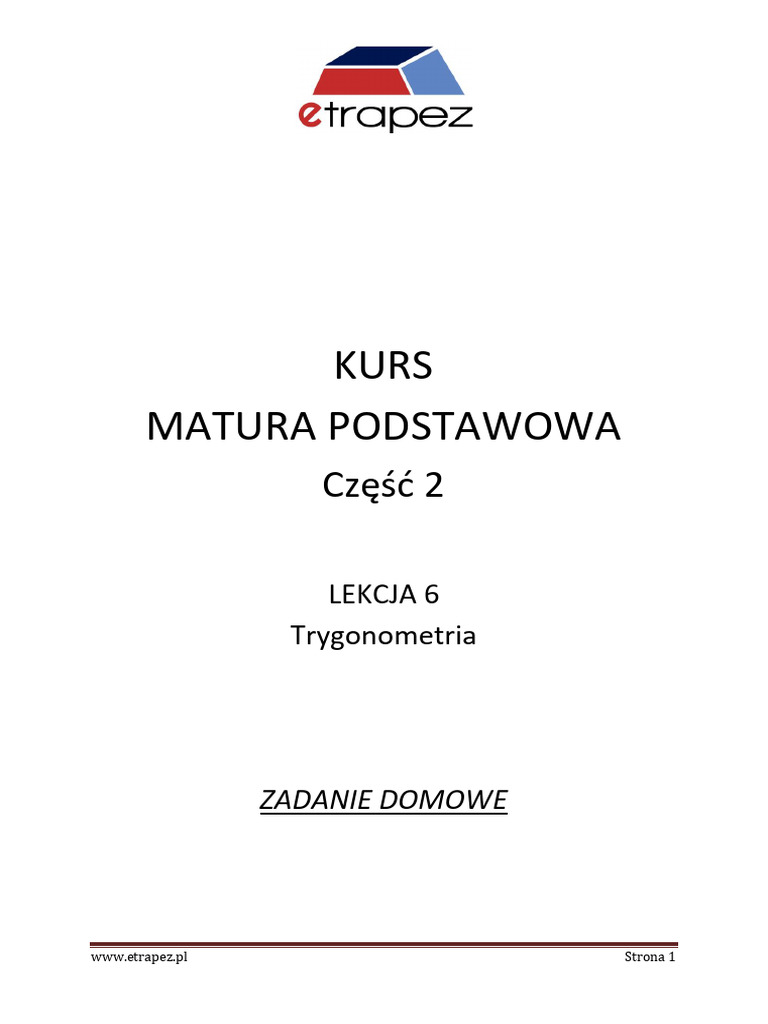 Zadanie Domowe Lekcja 6 | PDF