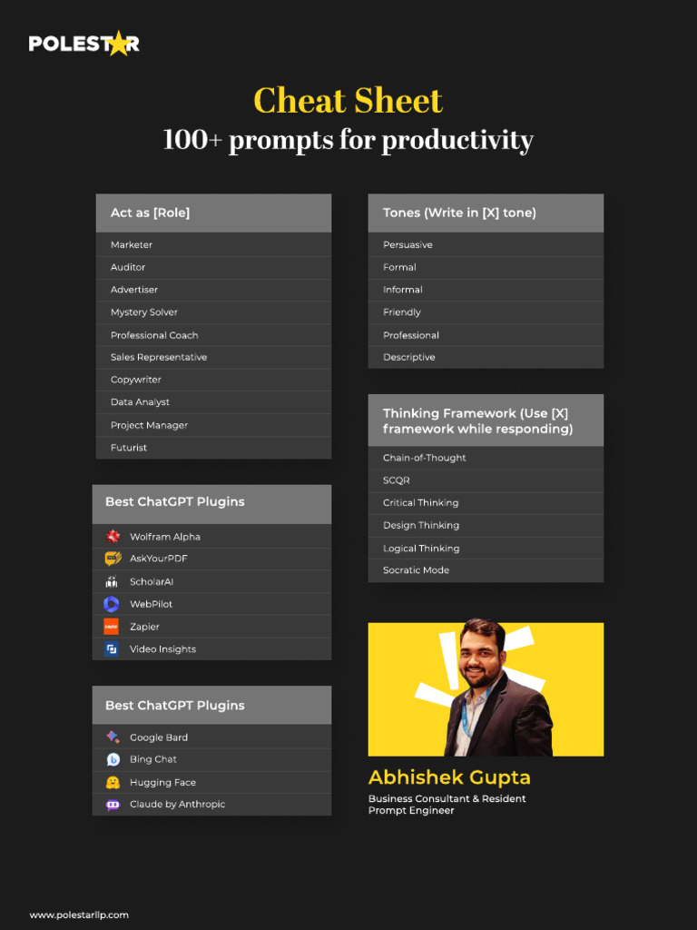 Cheat Sheet With 100+generative AI Prompts | PDF | Risk Management ...