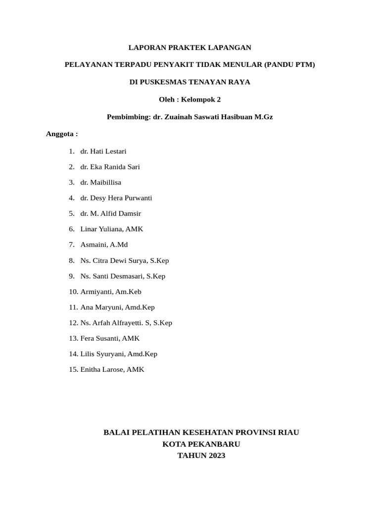 Laporan PKL PKM TENAYAN RAYA | PDF