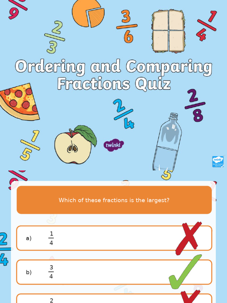 Comparing Fractions Quiz | PDF
