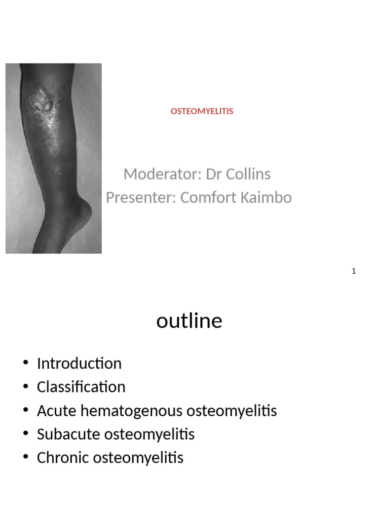 Osteomyelitis-Medical Students | PDF | Clinical Medicine | Human Diseases And Disorders