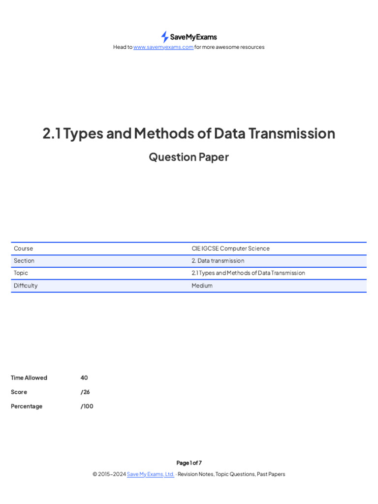 2.1 Types and Methods of Data Transmission | PDF | Usb | Data