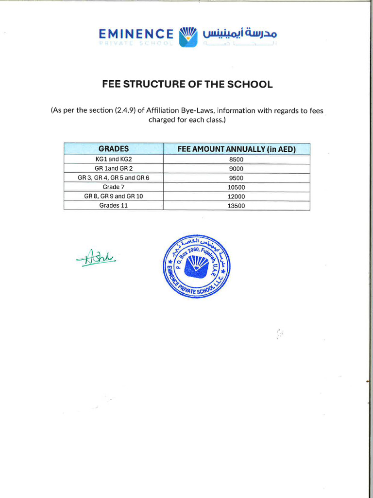 Fee Structure - 2023-24 | PDF