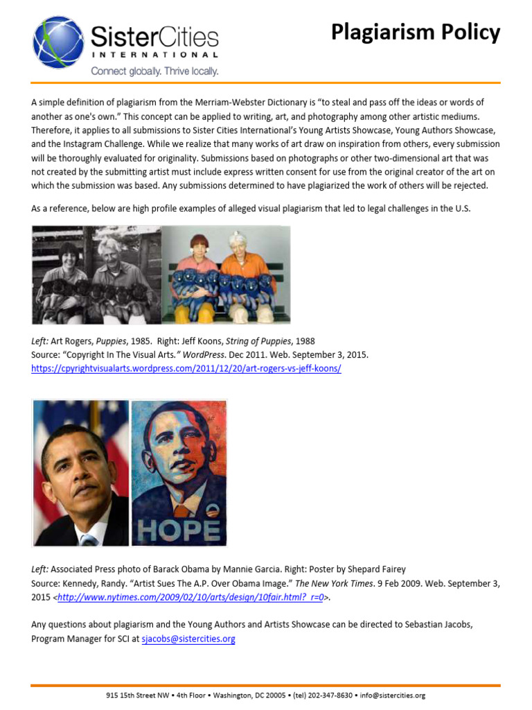 Plagiarism Policy | PDF