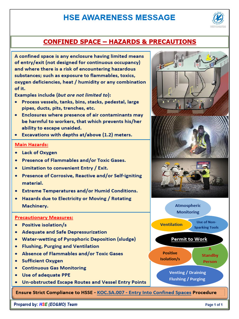 Confined Space Hazards and Safety Tips | PDF | Working Conditions | Safety