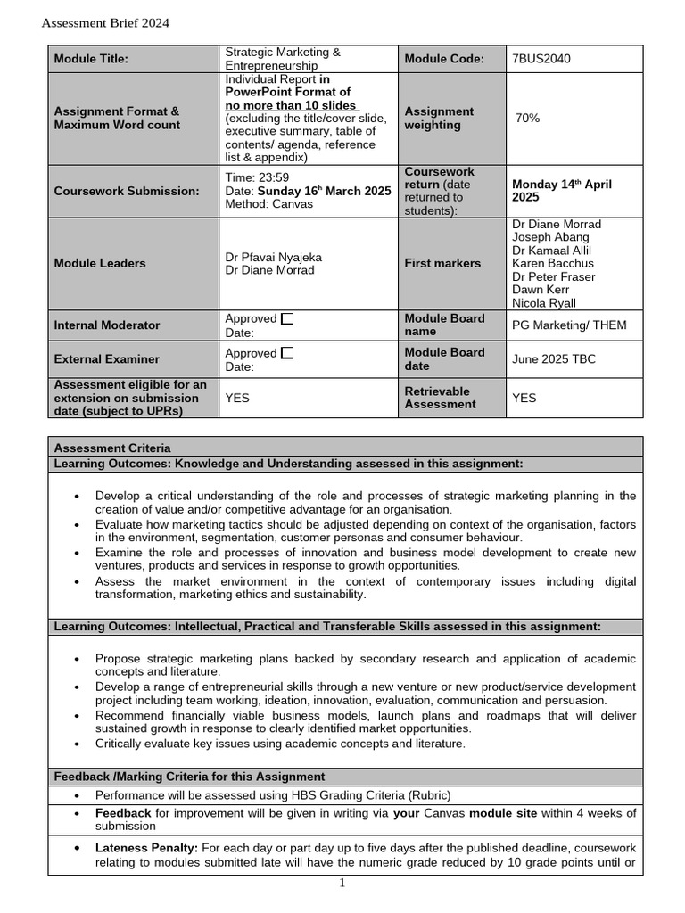 HBS Assessment 1 Brief 2024 - 2025 - 7BUS2040-01-05 v5 | PDF | Swot ...