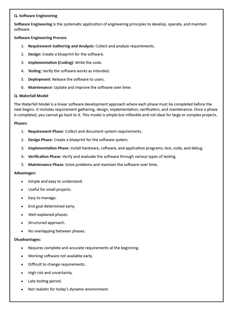 Key Software Engineering Models Explained | PDF | Software Testing ...
