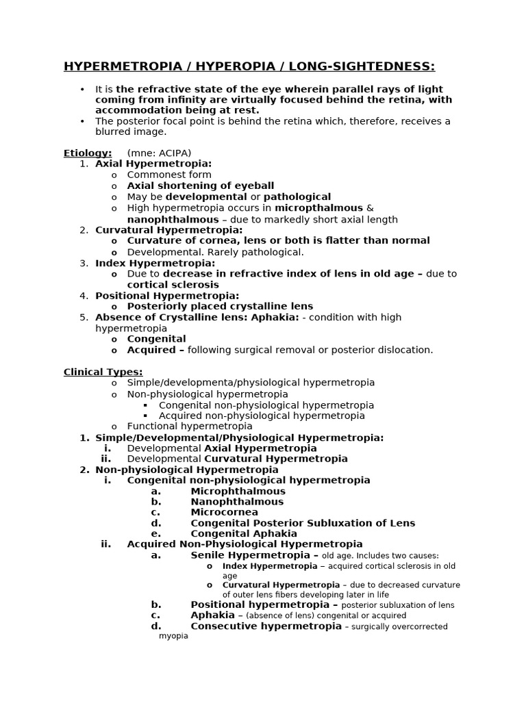 Errors of Refraction and Accomodation | PDF | Myopia | Senses