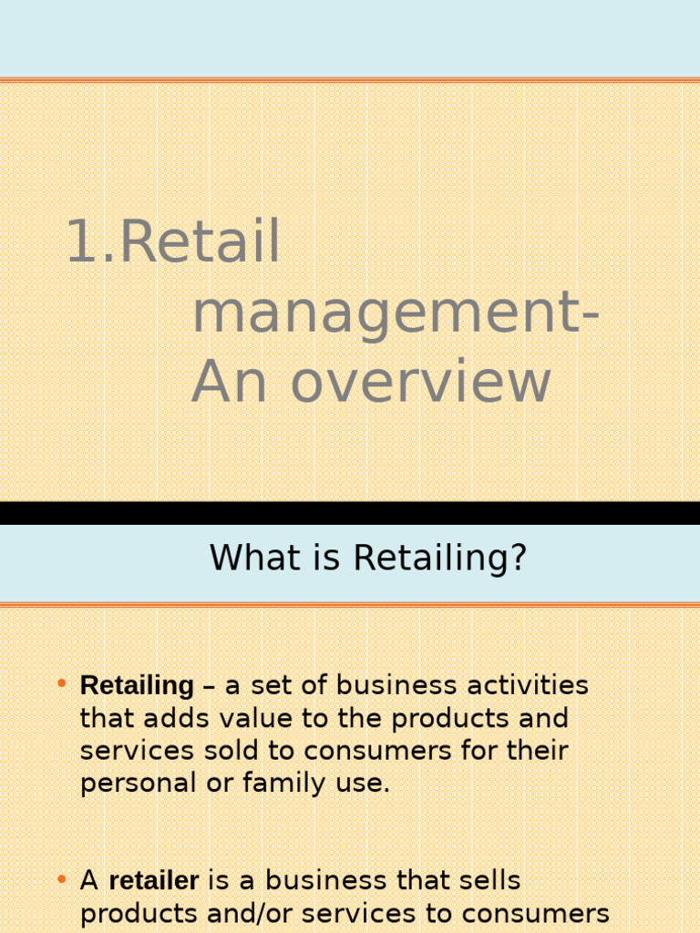 Retail Management (Unit 1&2) - PDF | PDF | Retail | Franchising