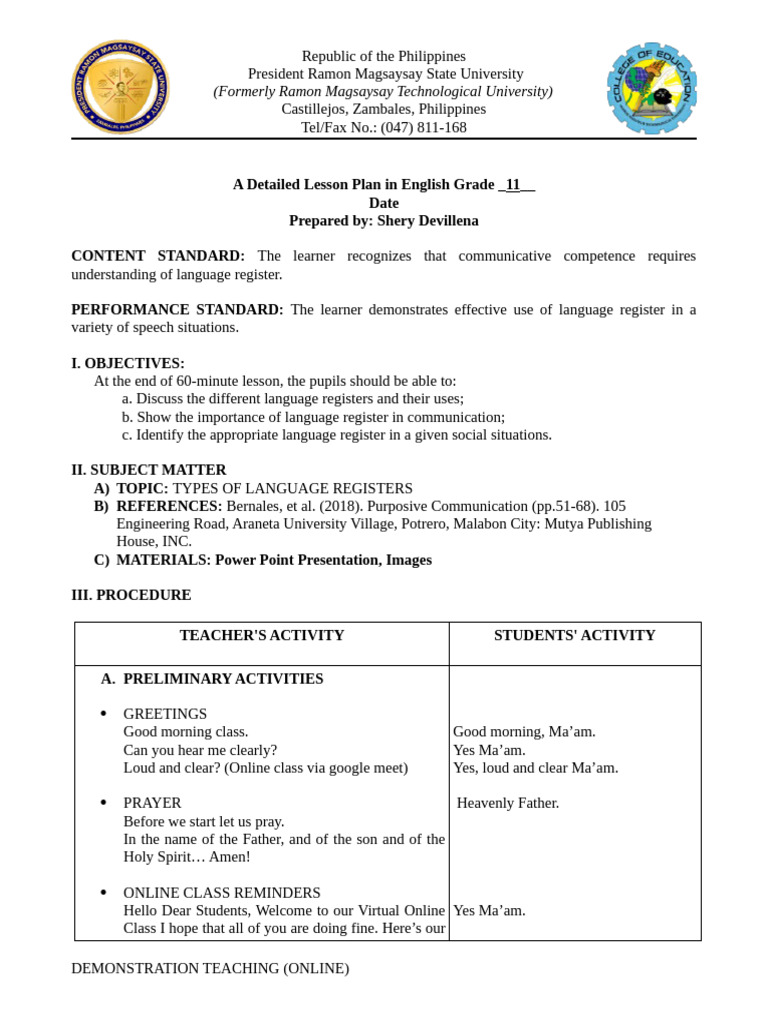 Lesson Plan Template Esc 15 | PDF | Lesson Plan | Slang