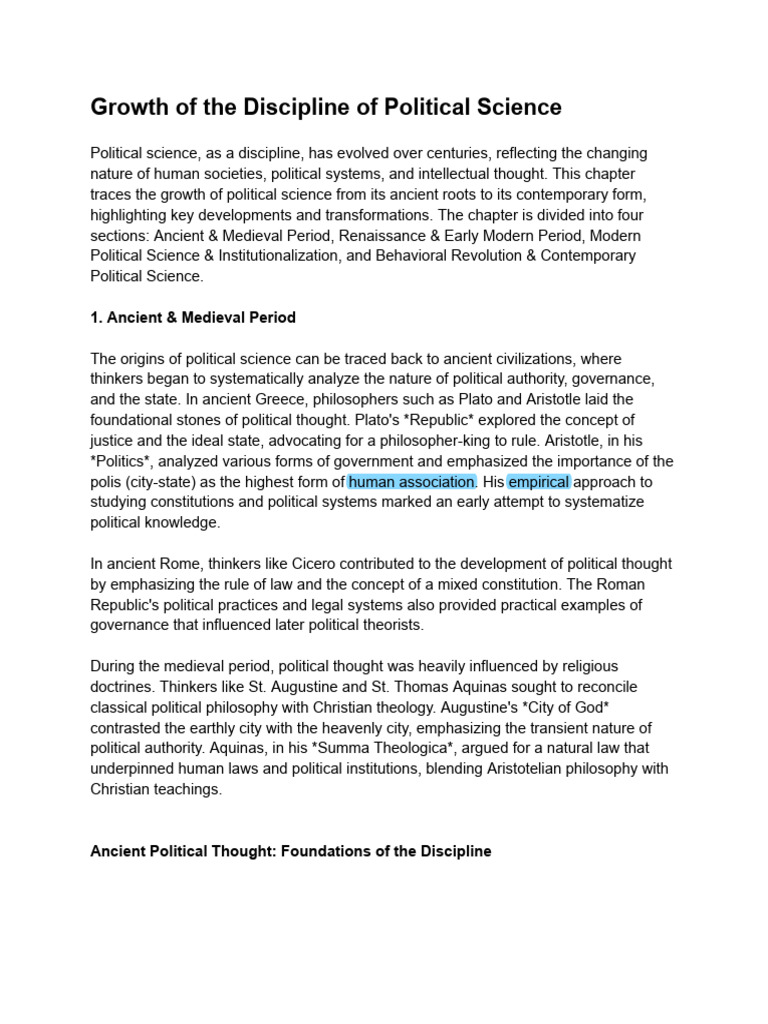 Evolution of Political Science Discipline | PDF | Political Philosophy ...
