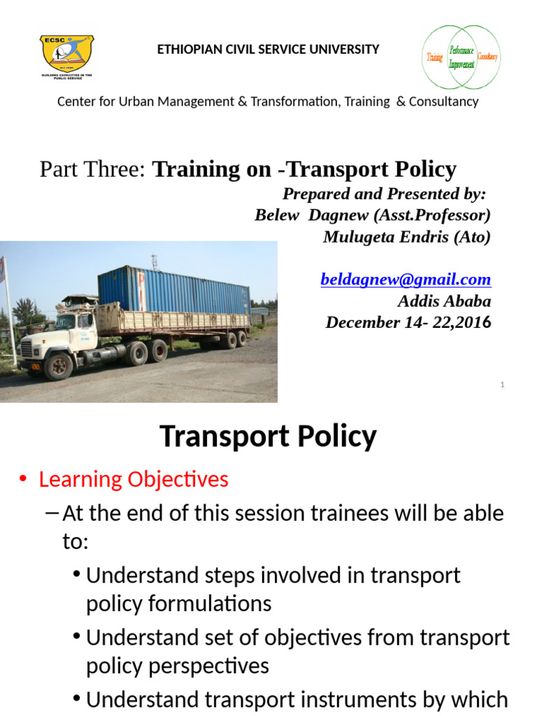 Transport Policy Dec 2016 | PDF | Public Transport | Parking