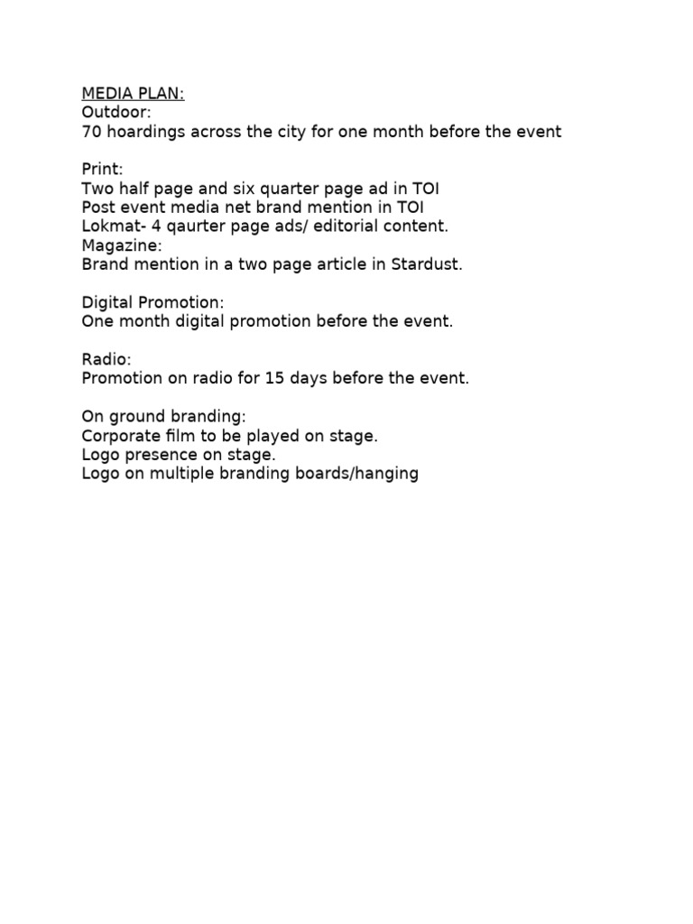 Media Plan | PDF