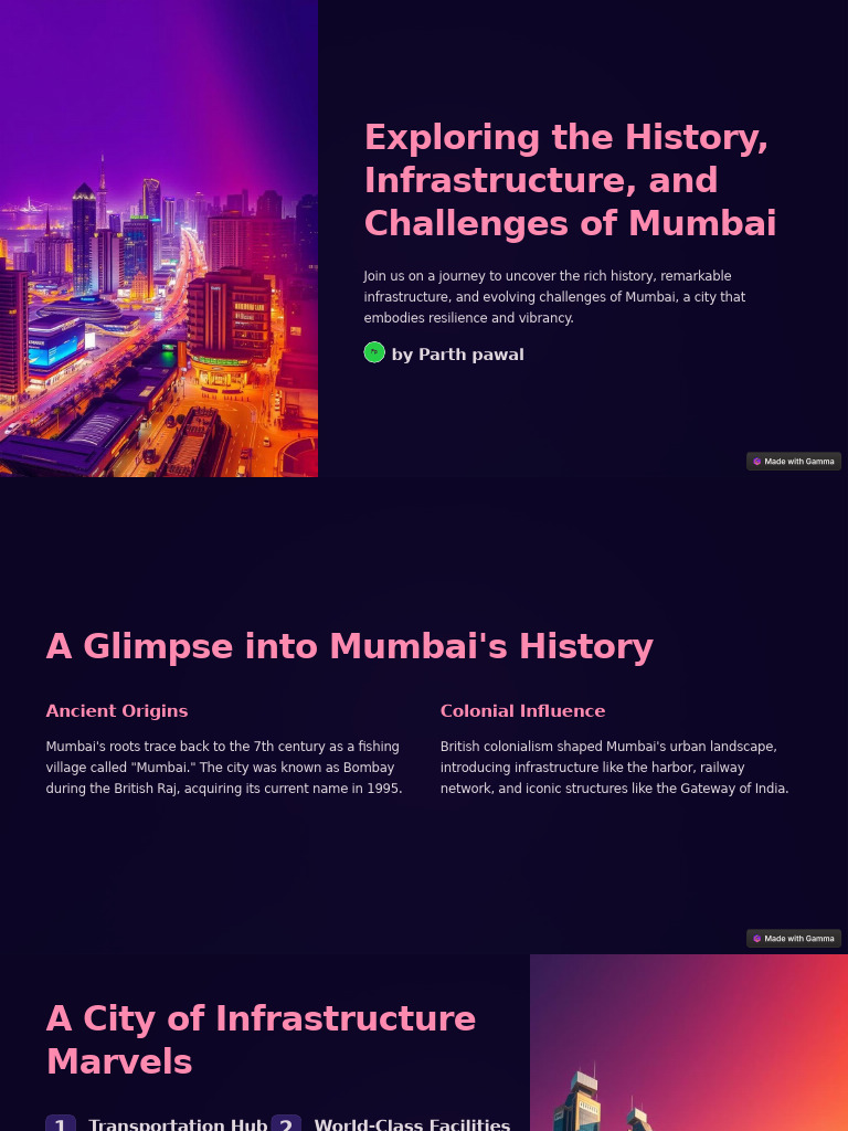 Mumbai's History, Infrastructure, and Challenges | PDF | Mumbai ...