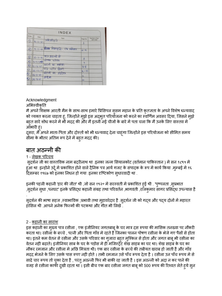 Hindi Project | PDF