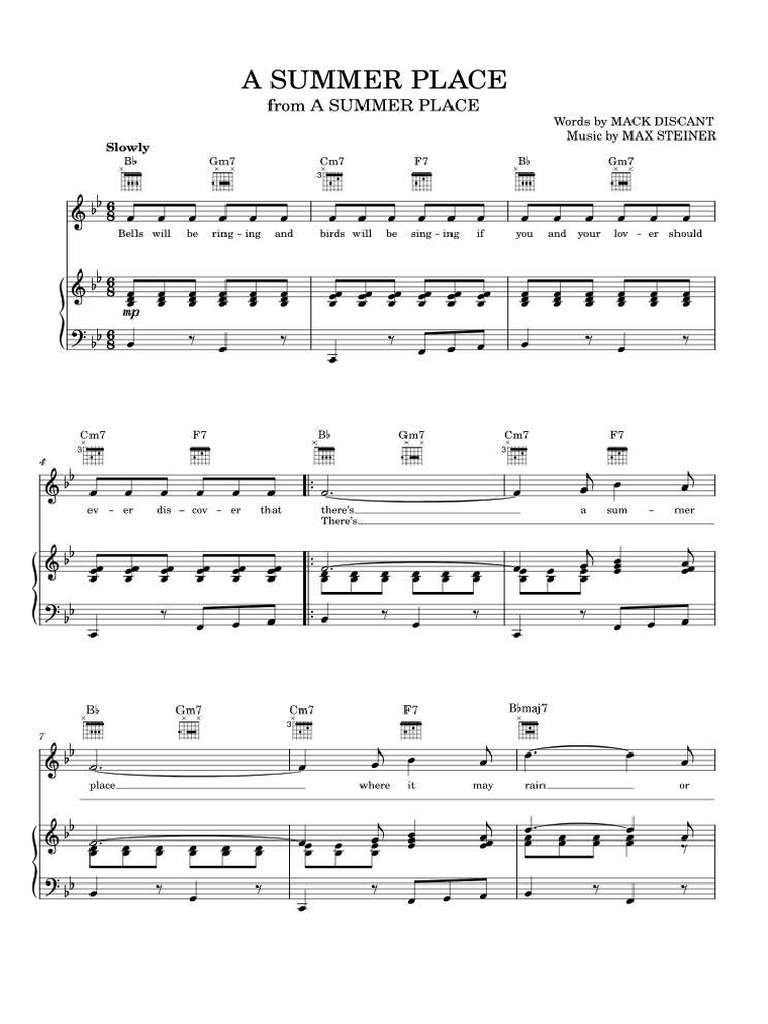 A Summer Place - Mack Discant, Max Steiner | PDF