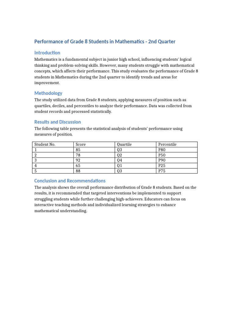 Mini Research Grade8 Math Final | PDF