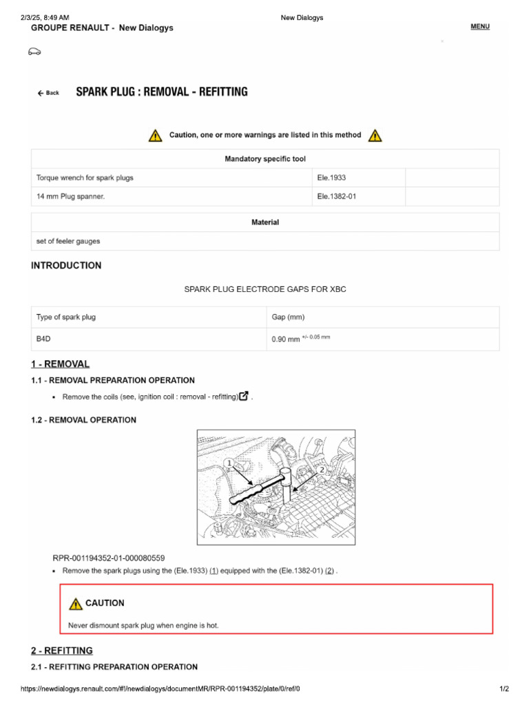 Spark Plug R&R - RBC | PDF
