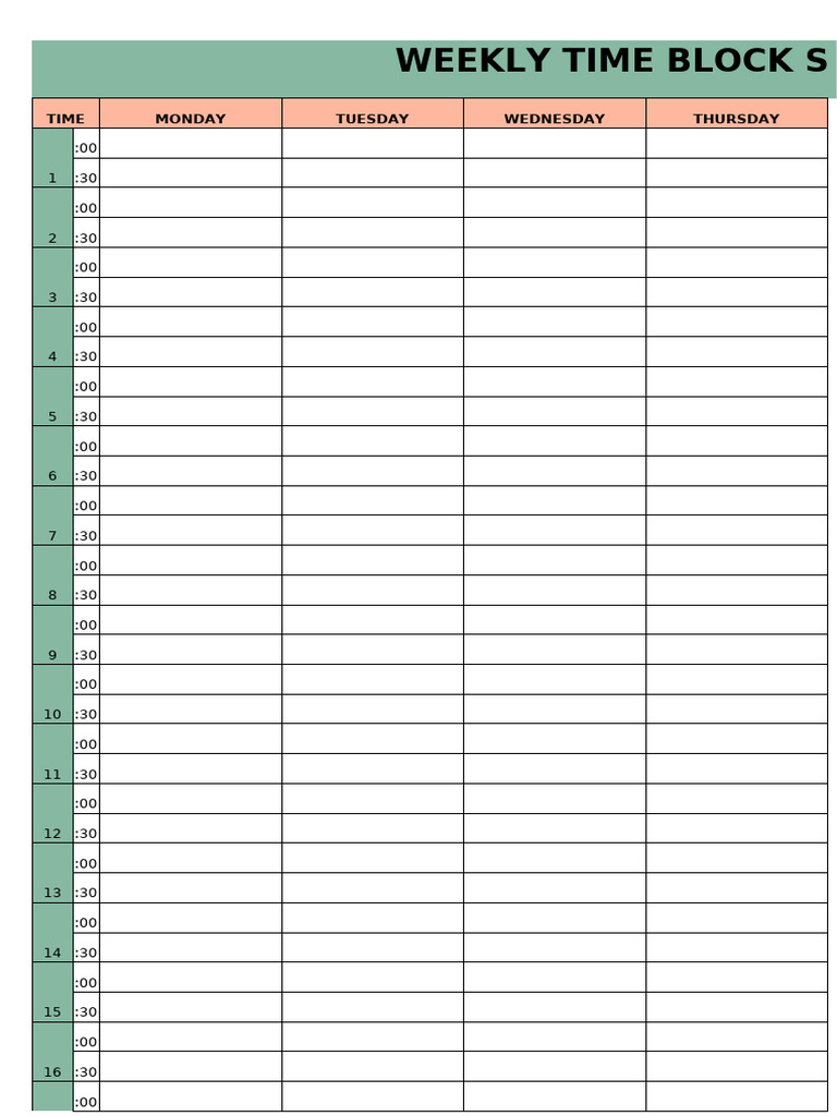 Timeboxing Daily Template - Weekly | PDF