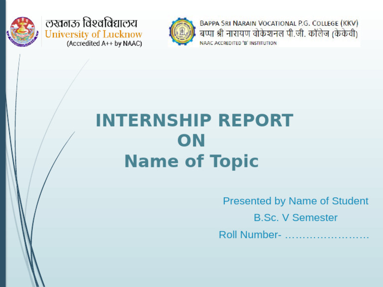 Internship Report on Name of Topic | PDF