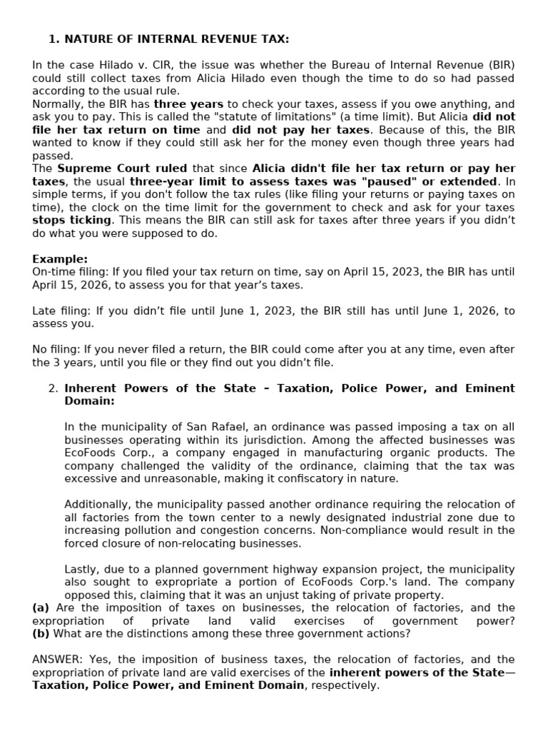 Q and A Tax by Thine | PDF | Taxes | Eminent Domain