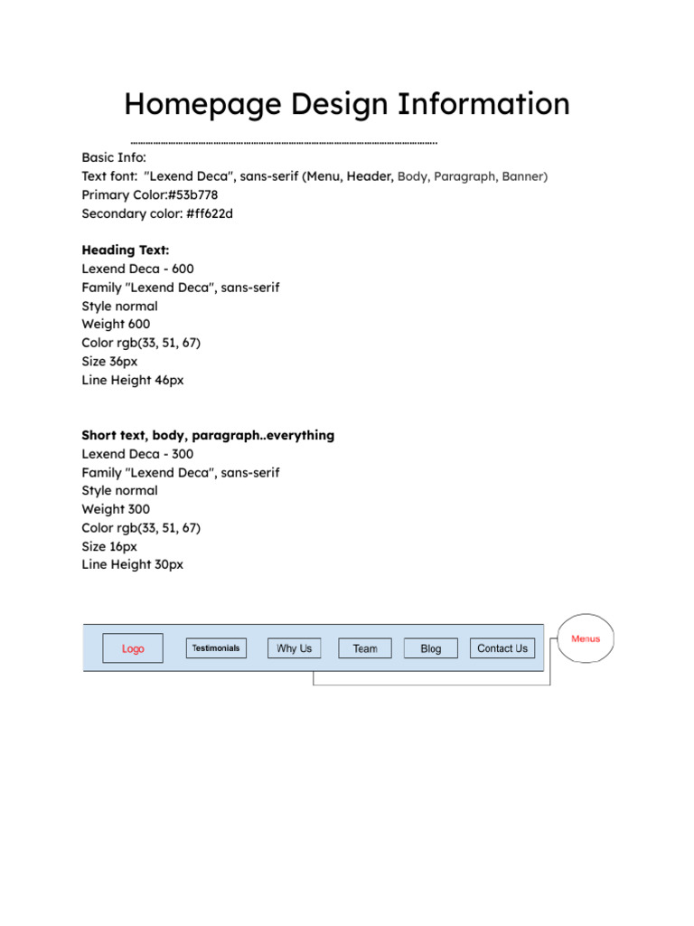 Homepage Design Specifications Guide | PDF