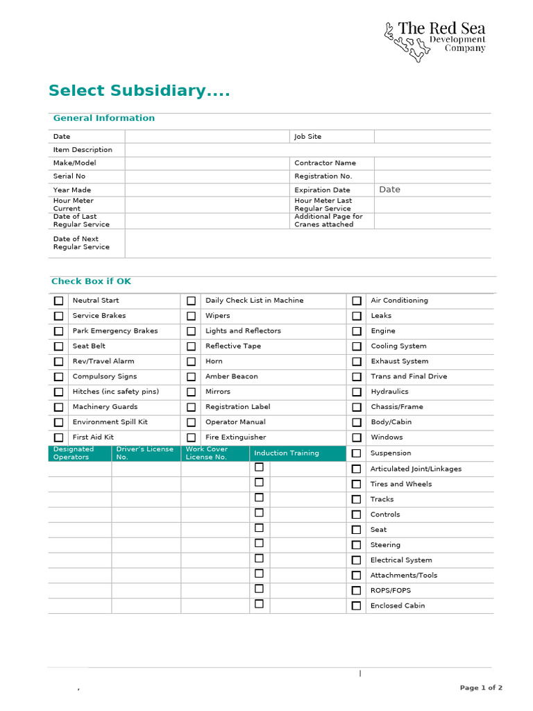 RSG-HS-FRM-0034 - Pre-Mobilization Inspection Report - Construction ...