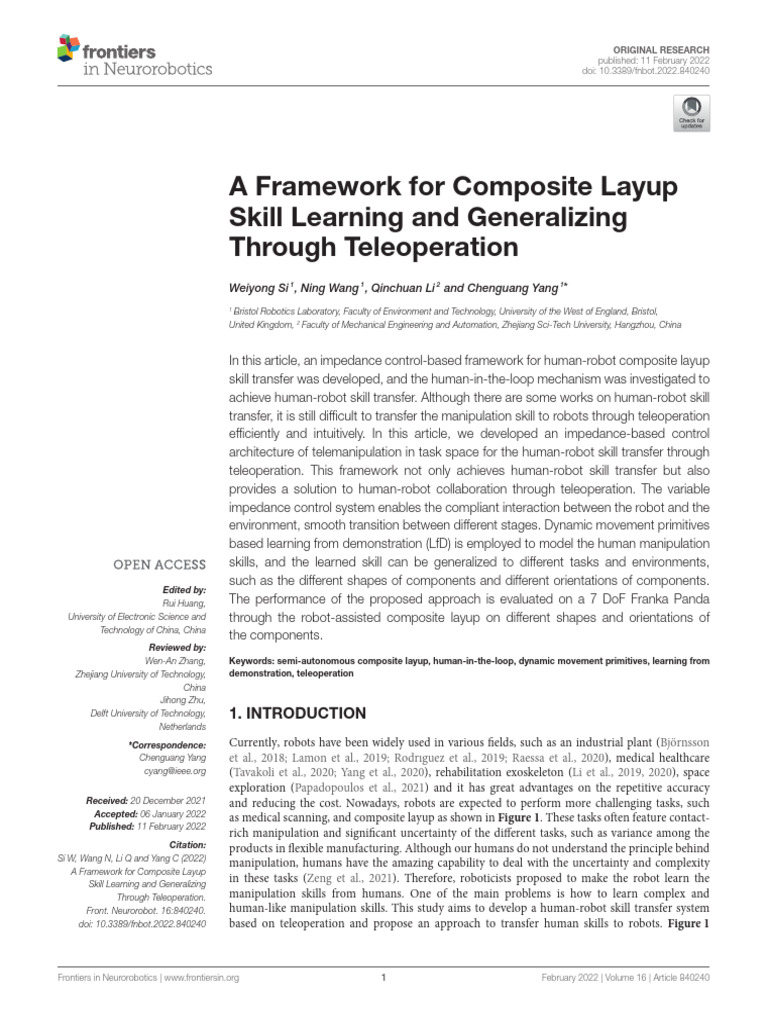 A Framework For Composite Layup Skill Learning and Generalizing Through ...