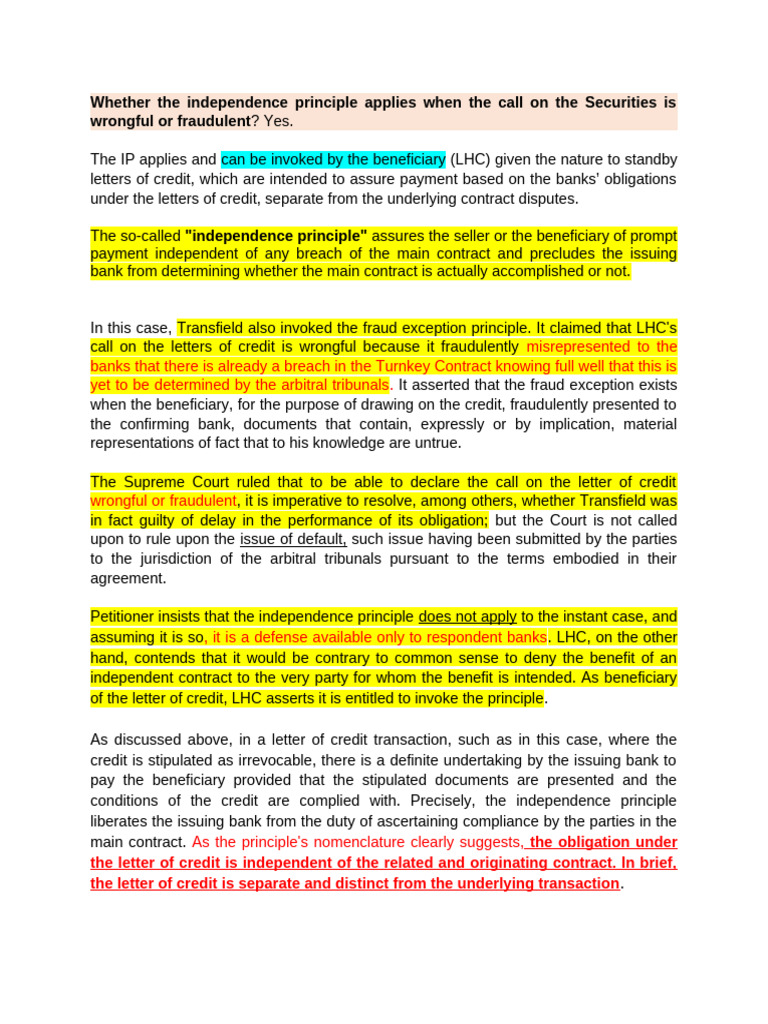 Ruling-Transfield Philippines vs. Luzon Hydro Corporation | PDF ...