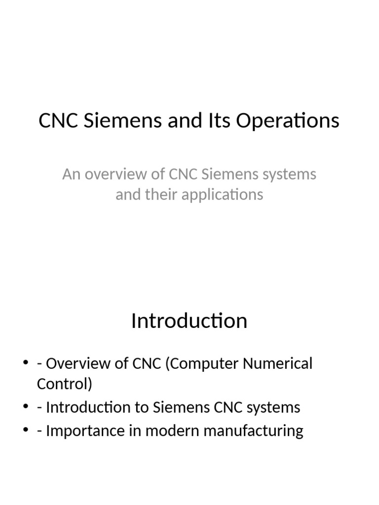 CNC Siemens Operations | PDF
