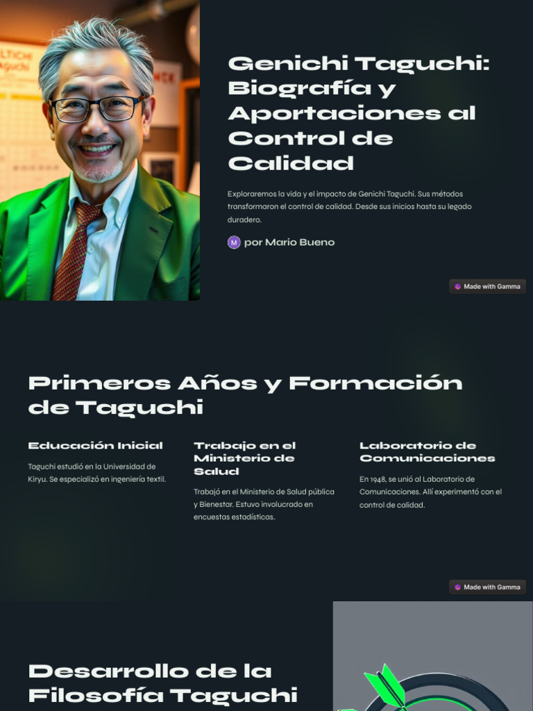 Genichi Taguchi Biografia y Aportaciones Al Control de Calidad | PDF ...