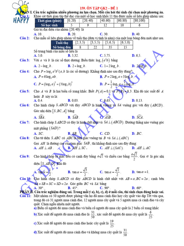 Ôn GK2 4 Phần - Đề 1 | PDF